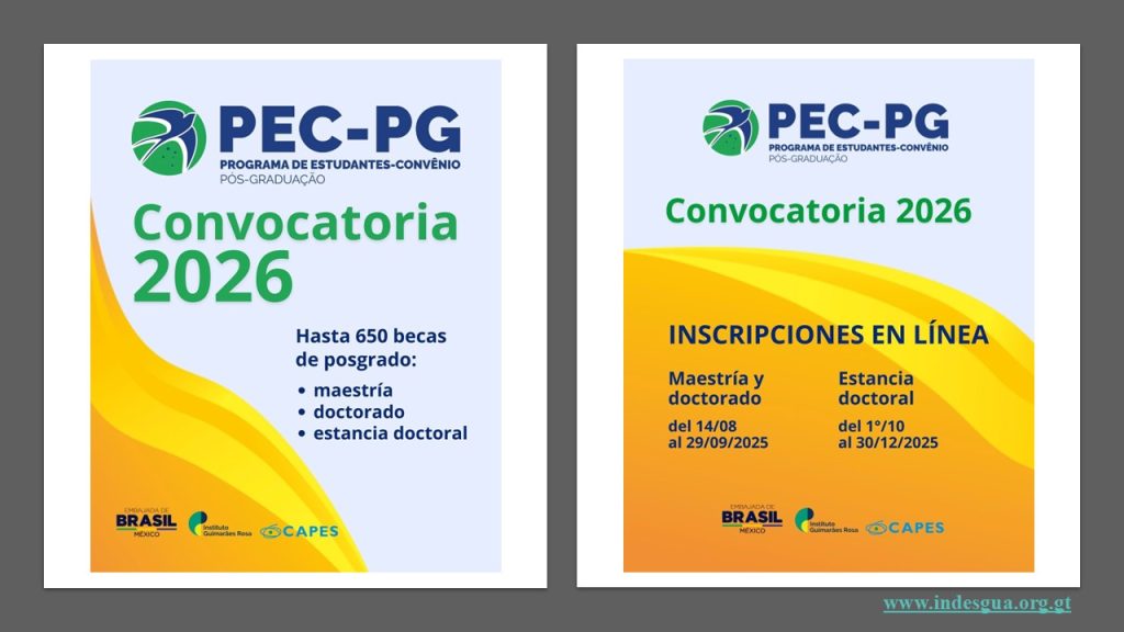 BRASIL – PROGRAMA DE BECAS PEC-PG (MAESTRÍA Y DOCTORADO) – Indesgua